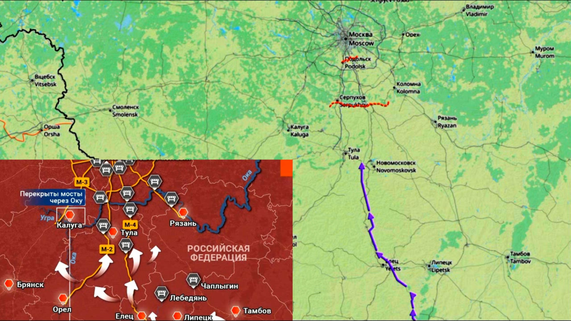 Карта боевых действий в России за 24.06.2023