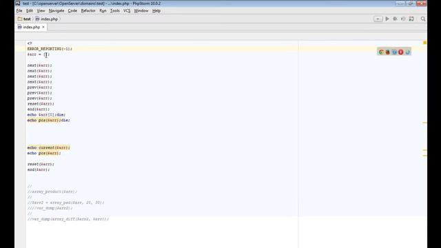 Уроки PHP - 60. reset, end, array_diff, array_pad (720p)