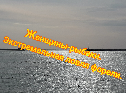 Туапсе 03.02.2022 акватория порта, набережная: женщины-рыбаки, экстремальная ловля форели.