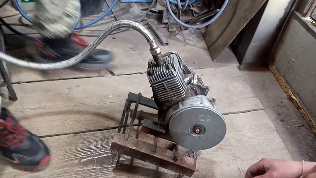 паровой двигатель_ запуск от компрессора