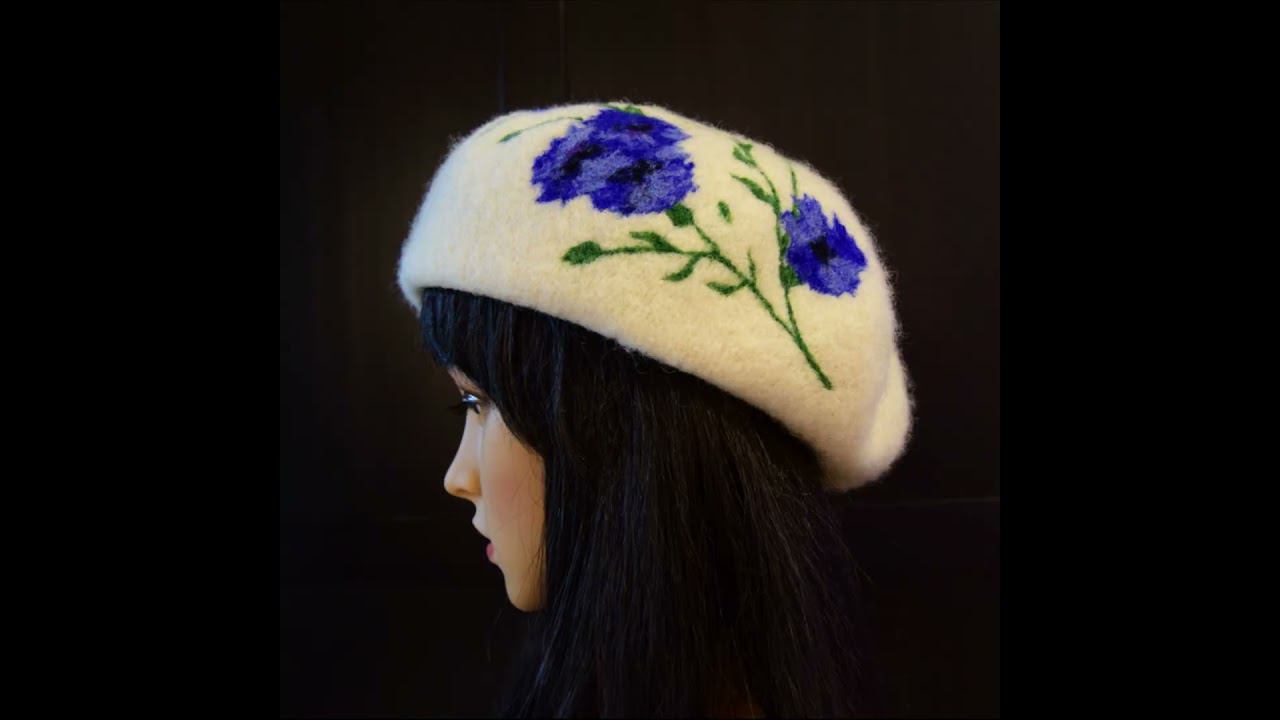 Новая моя работа. Берет Васильки