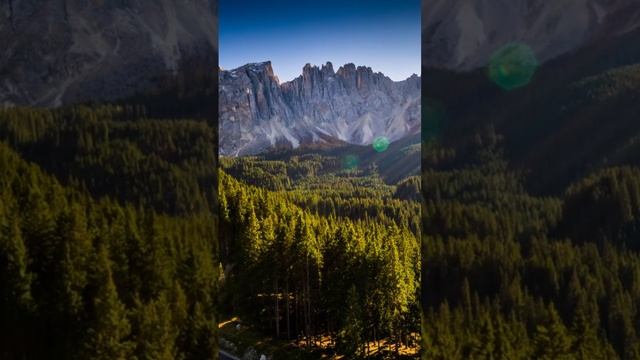 Видеообои "Аэрофотоснимок Доломитовых Альп на горе Латемар"