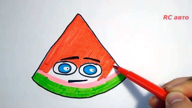 Как нарисовать АРБУЗ _ how to draw Draw a WATERMELON _ рисунки для срисовки