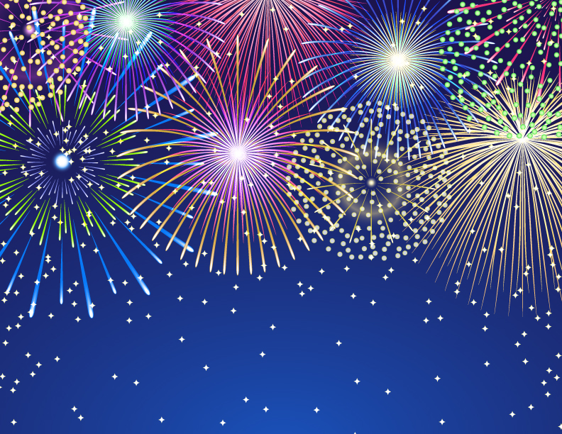 Анимация фейерверка с Новым годом со звуком Без текста