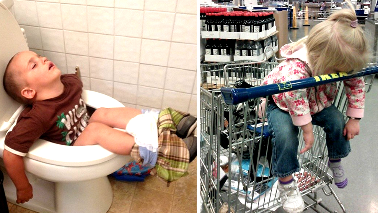 Милые Малыши Спят В Любое Время И В любом месте.