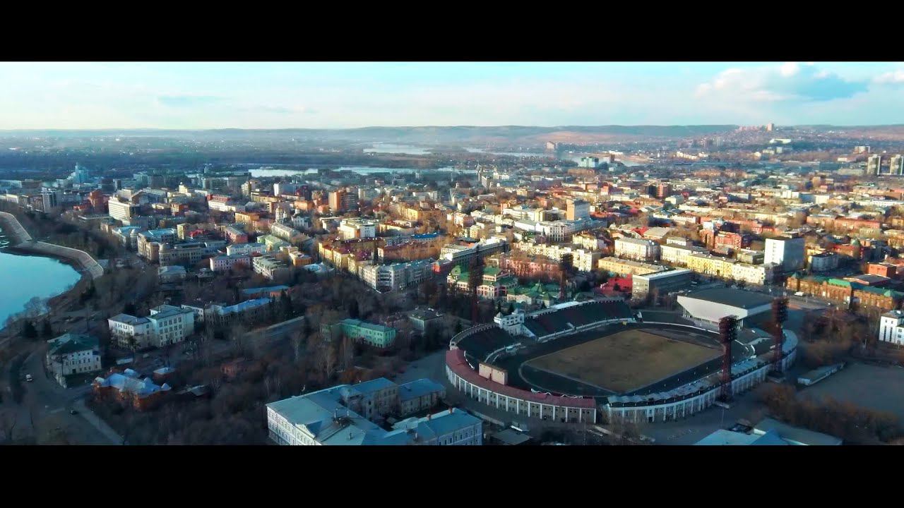 Вечерний полет над Иркутском. Из Академгородка к стадиону Труд.