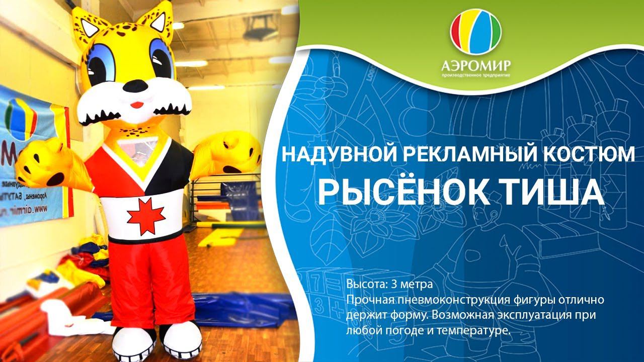 Надувной рекламный костюм Рысёнок Тиша | Пневмокостюмы