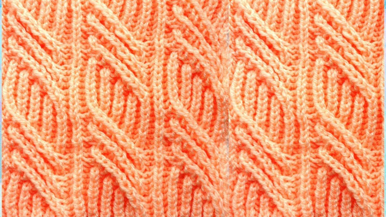 Жгут патентным узором. Бриошь. Вязание на спицах