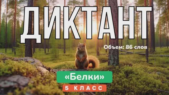 Напишите ДИКТАНТ ЗА 5 КЛАСС по русскому языку ? Текст «Белки» под диктовку