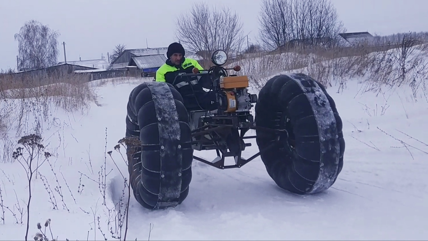 Пневмоход из мотоблока: испытание на скорость