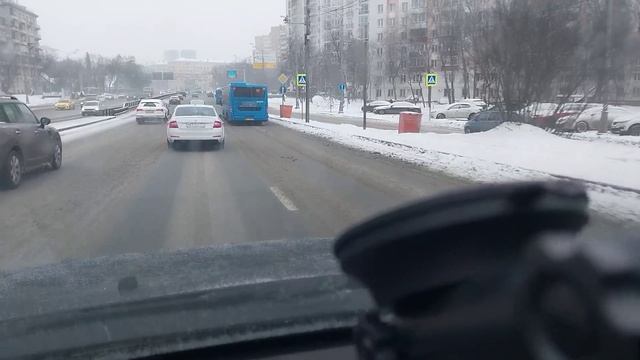 Москва, 24 февраля 2023. Маршрут: ул. Новомарьинская - ул. Маршала Бирюзова - ул. Новомарьинская.