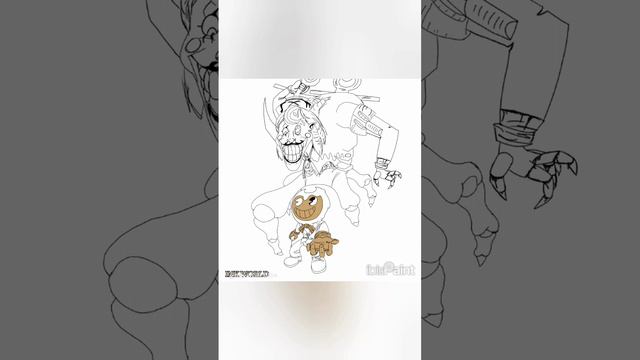 Drawing Shipohay Wilson and the Cartoon Bendy.