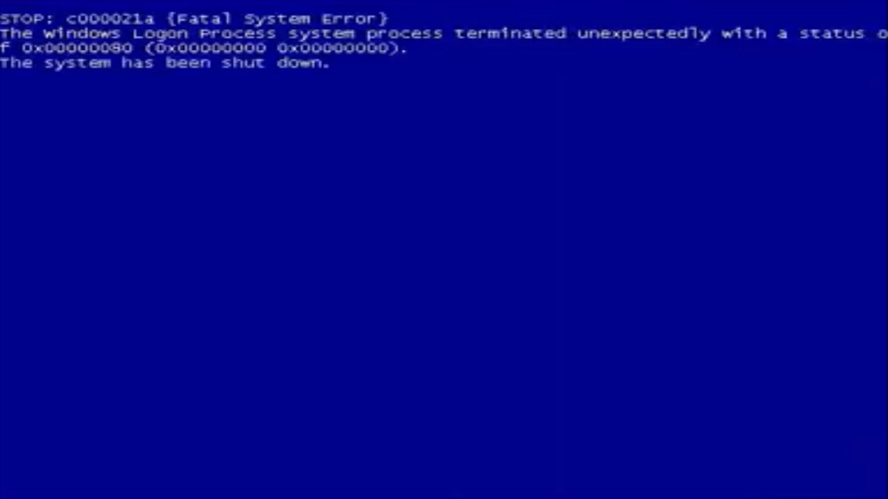 Windows XP build 2499 Синий экран смерти