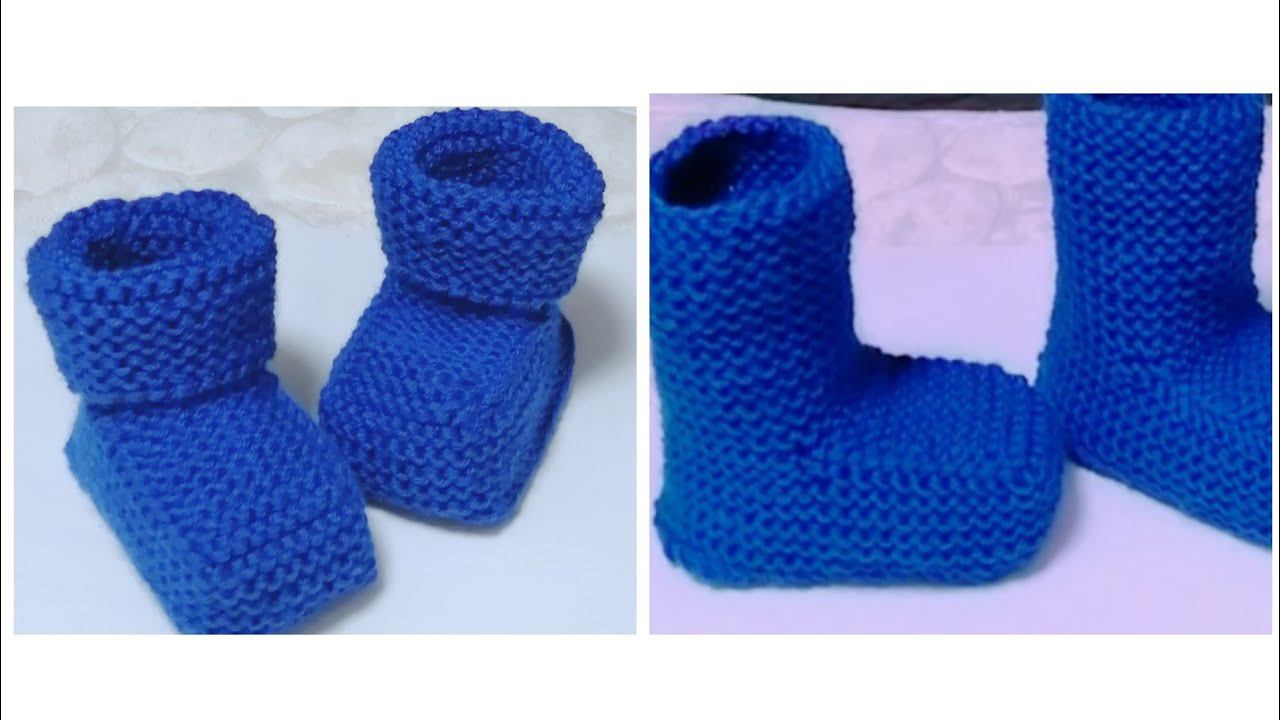 Пинетки - валенки спицами от 0 до 3 мес.