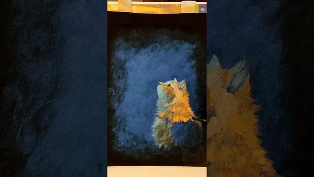 Роспись сумки шоппера "Котик с перьями"