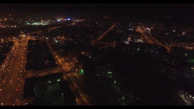Ночной Новокузнецк  Аэросъемка