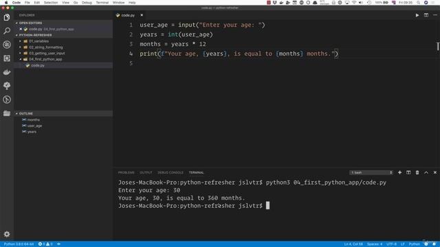 02 - A Full Python Refresher - 007 Writing our first Python app