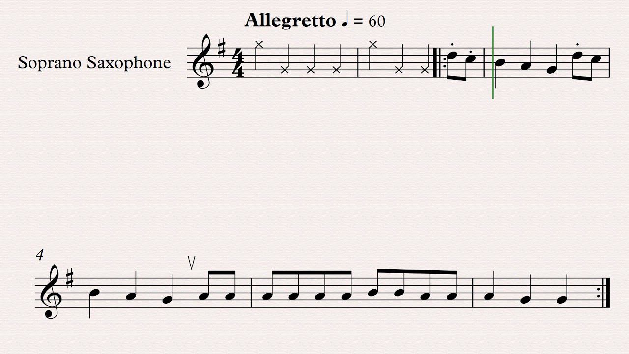 рнп "Я на горку шла" - видеоминусовка для саксофона-сопрано. Темп 60