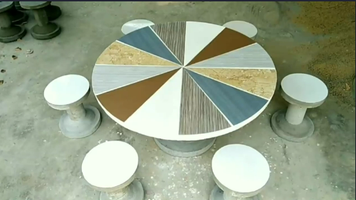 Как сделать круглый стол из цемента и керамической плитки просто, но красиво #1