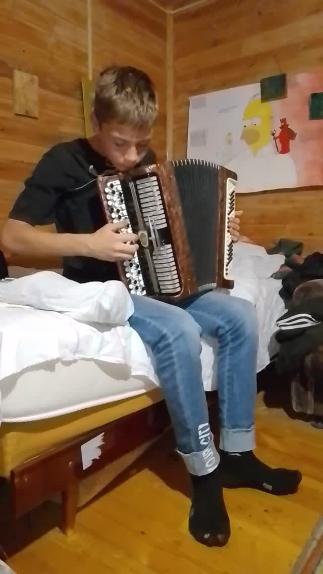 Король и Шут / Первый опыт игры на баяне... вечером на даче