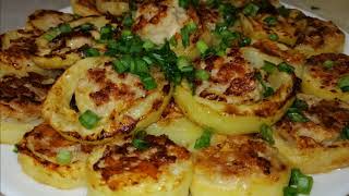 Кабачки с фаршем на сковороде. Закуска из кабачков на праздничный стол! Еда Без Труда