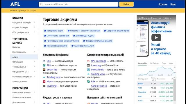 Лучшие сайты для инвестиционного анализа акций. Введение
