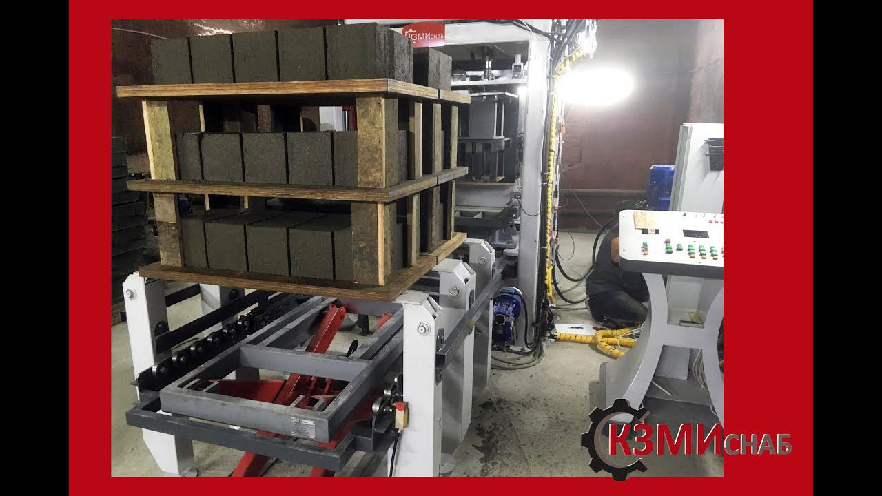 Изготовление пустотелых блоков на Вибропрессе КЗМИ