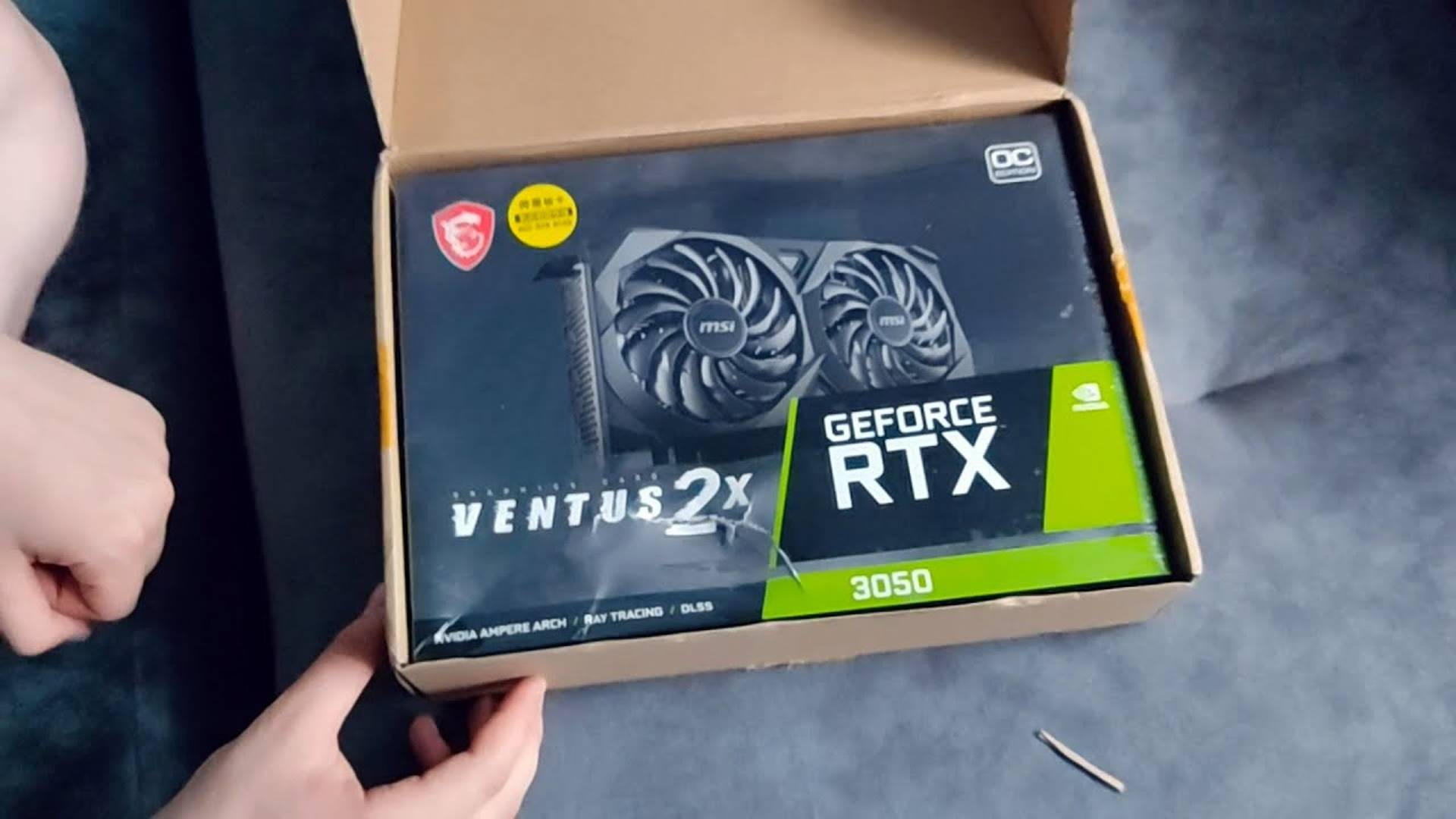 Распаковка видеокарты MSI GeForce RTX 3050 8G VENTUS 2X купленой на AliExpress