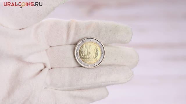 Италия 2 евро 2018 год 70 лет Конституции Итальянской республики