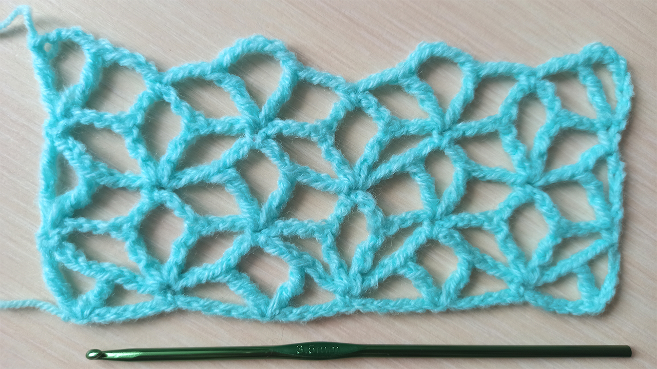 Красивая сетка - узор крючком.