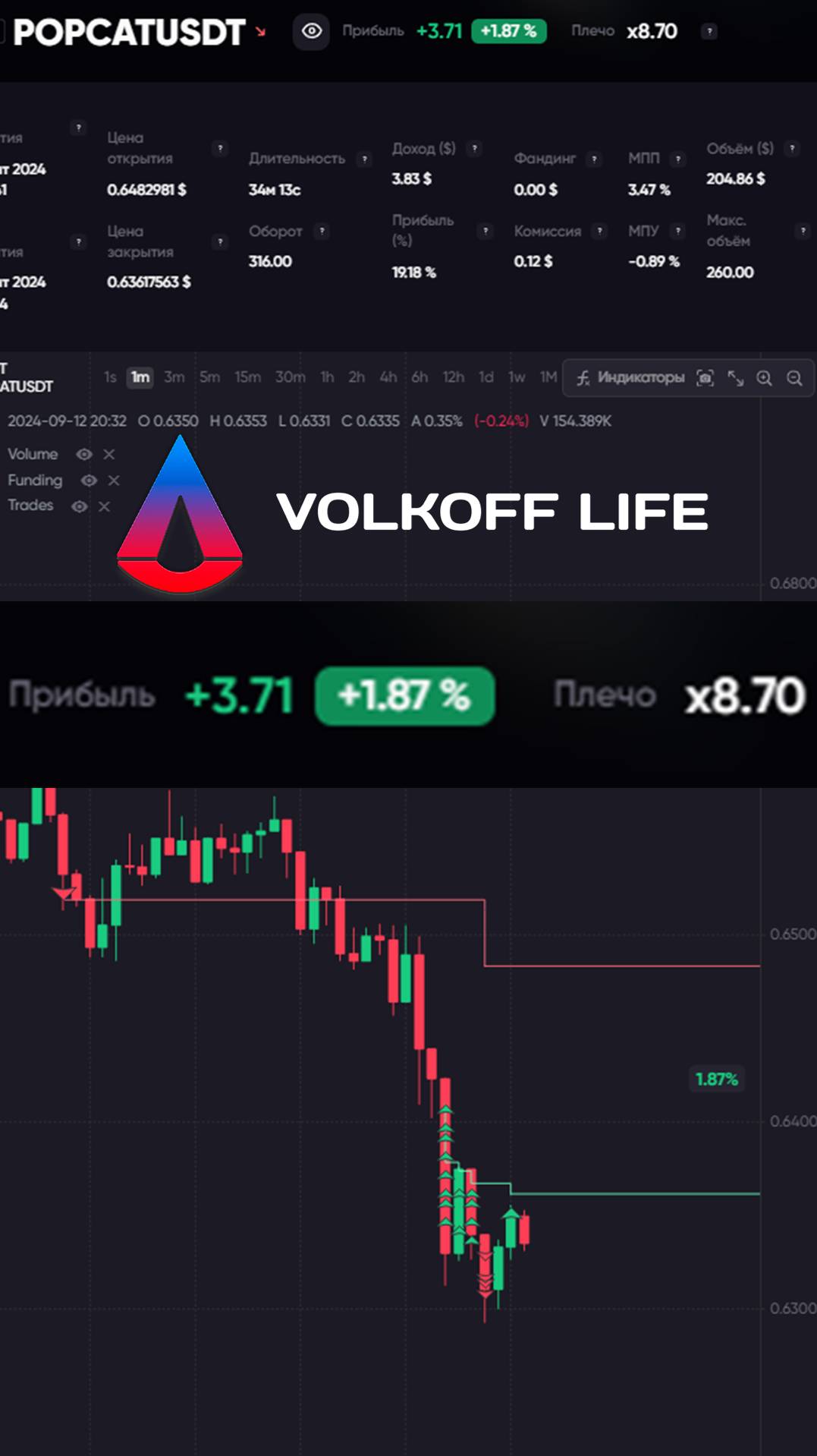 +1.87% Скальперская сделка криптовалюты  #скальпинг #скальпингкриптовалюты #криптовалюта