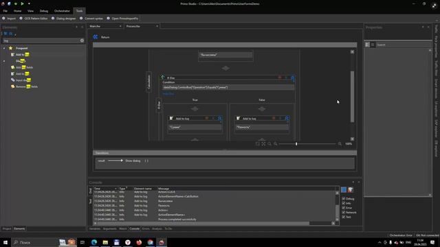 Работа с пользовательскими формами в Primo RPA Studio