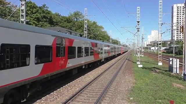 Электропоезд по СМЕ ЭС2Г-037/ЭС2Г-034 "Ласточка" (ТЧ-6) пригородный поезд №7903 Клин - Москва.