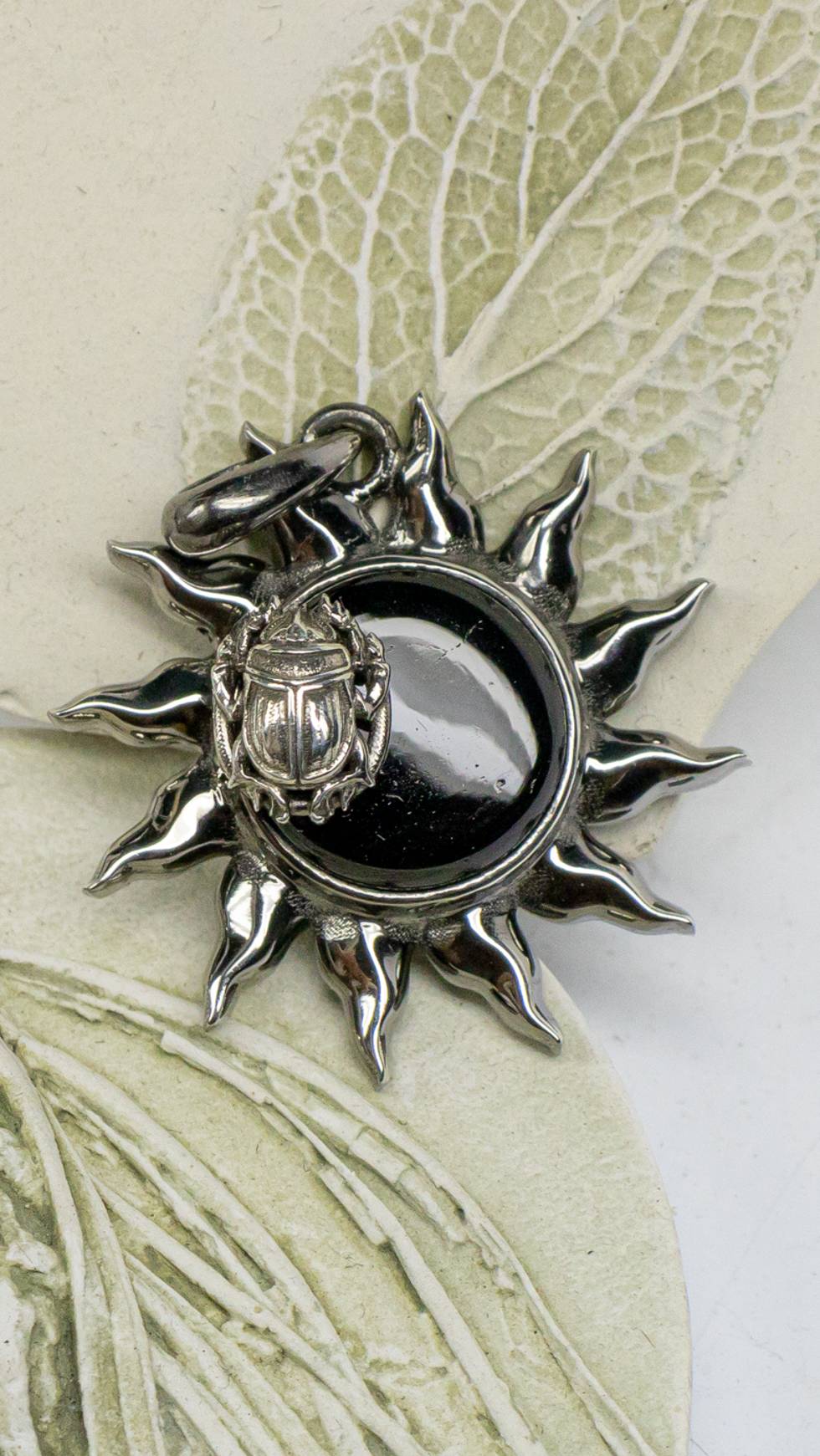 Серебряный кулон с черным турмалином "Хатхор"