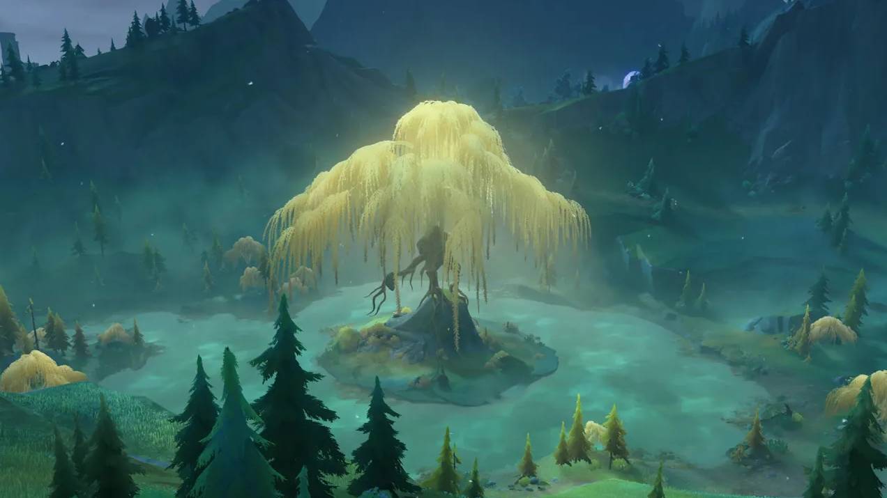 Фонтейн. Лес Эриний. Часть 8. Плакучая ива у озера