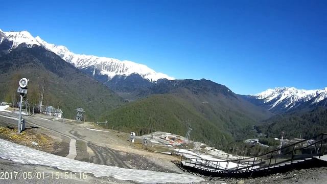 Сочи 2017: Роза Плато (1170 м) 01.05.2017 (съемка на экшн-камеру)