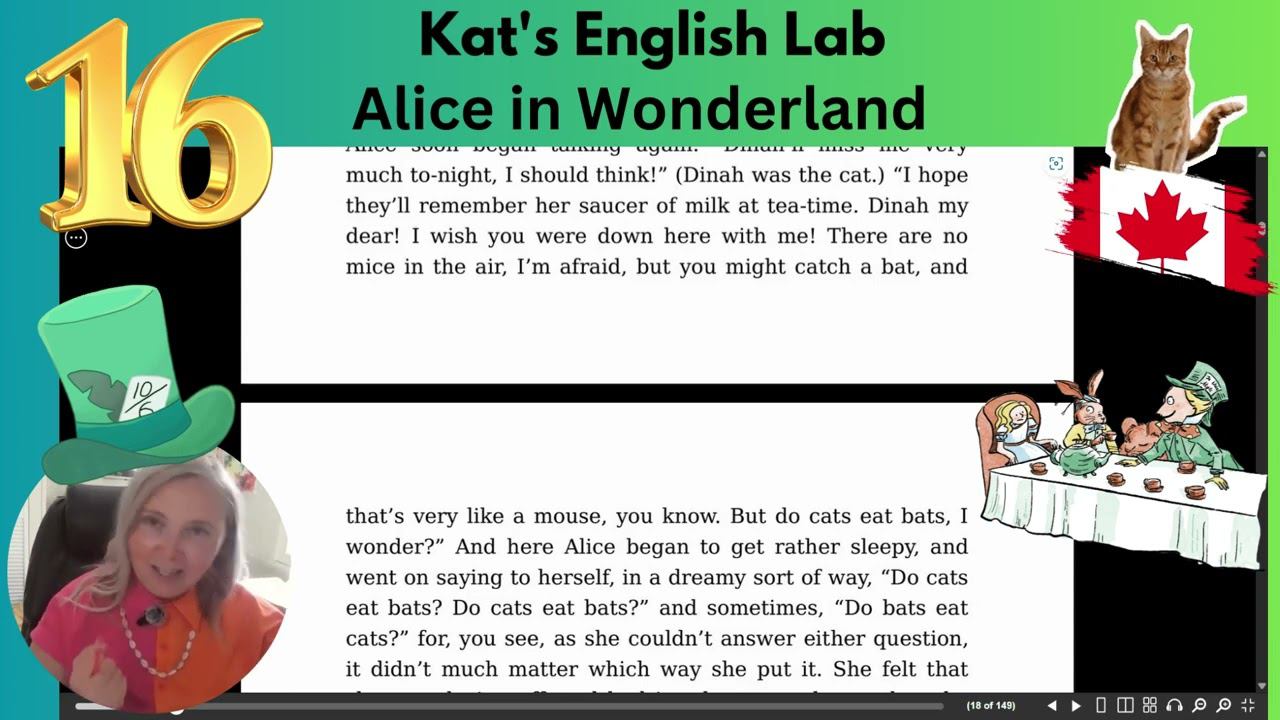Алиса в стране чудес№16. Разбор английского произношения, интонации, грамматики и новых слов.