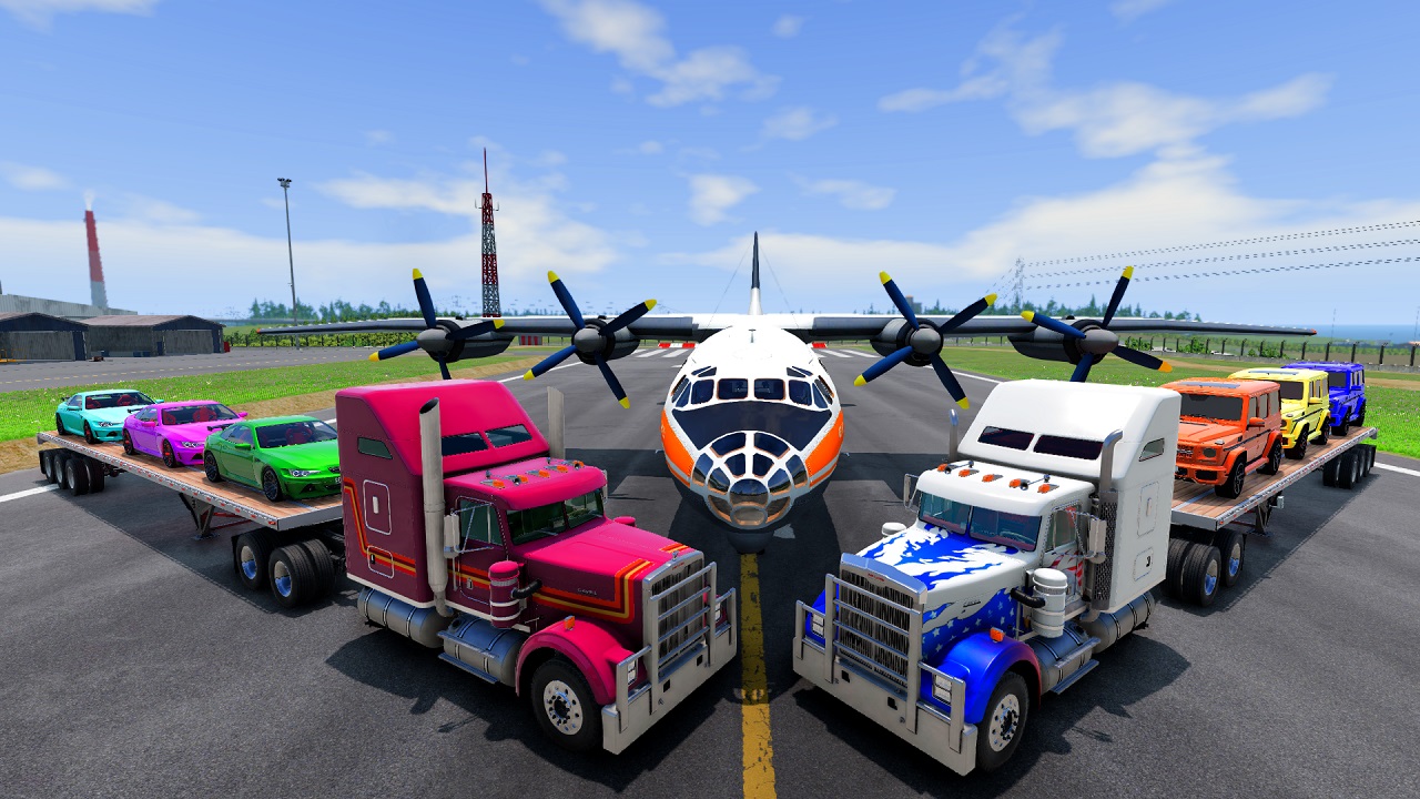 ПЕРЕВОЗКА АВТОМОБИЛЕЙ НА САМОМ БОЛЬШОМ САМОЛЕТЕ - BeamNG.drive