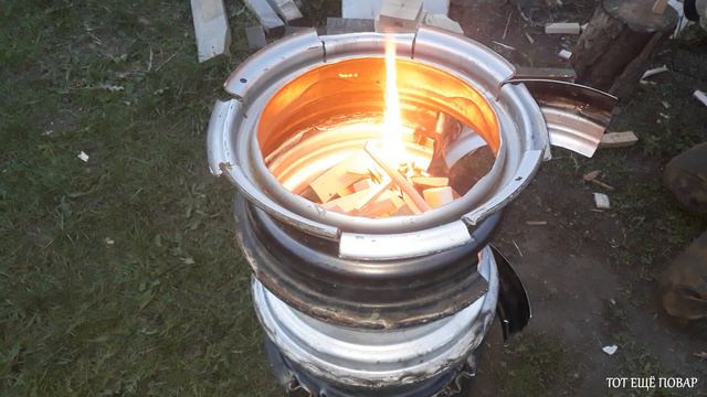 ПЕЧЬ СВОИМИ РУКАМИ ПОД КАЗАН ИЗ АВТОМОБИЛЬНЫХ ДИСКОВ! ПЕЧЬ ИЗ ДИСКОВ!