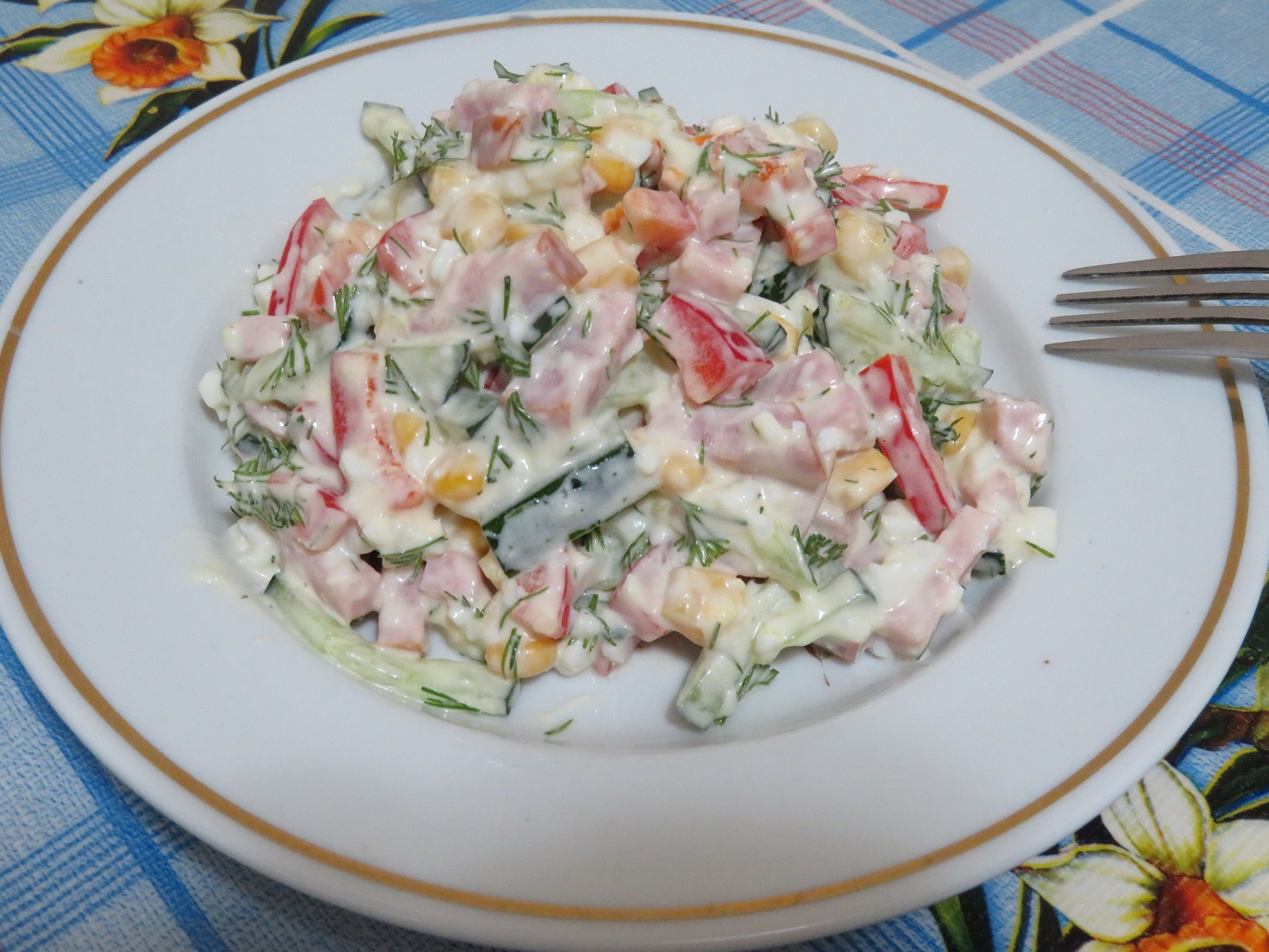 Салат с яйцом и ветчиной / ОЧЕНЬ ВКУСНЫЙ САЛАТ С АРОМАТОМ ЛЕТА ❤️❤️❤️ Elenitka Уфа