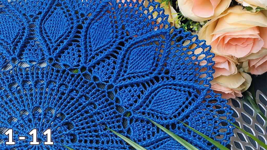 Салфетка крючком, Джессика, 1-11