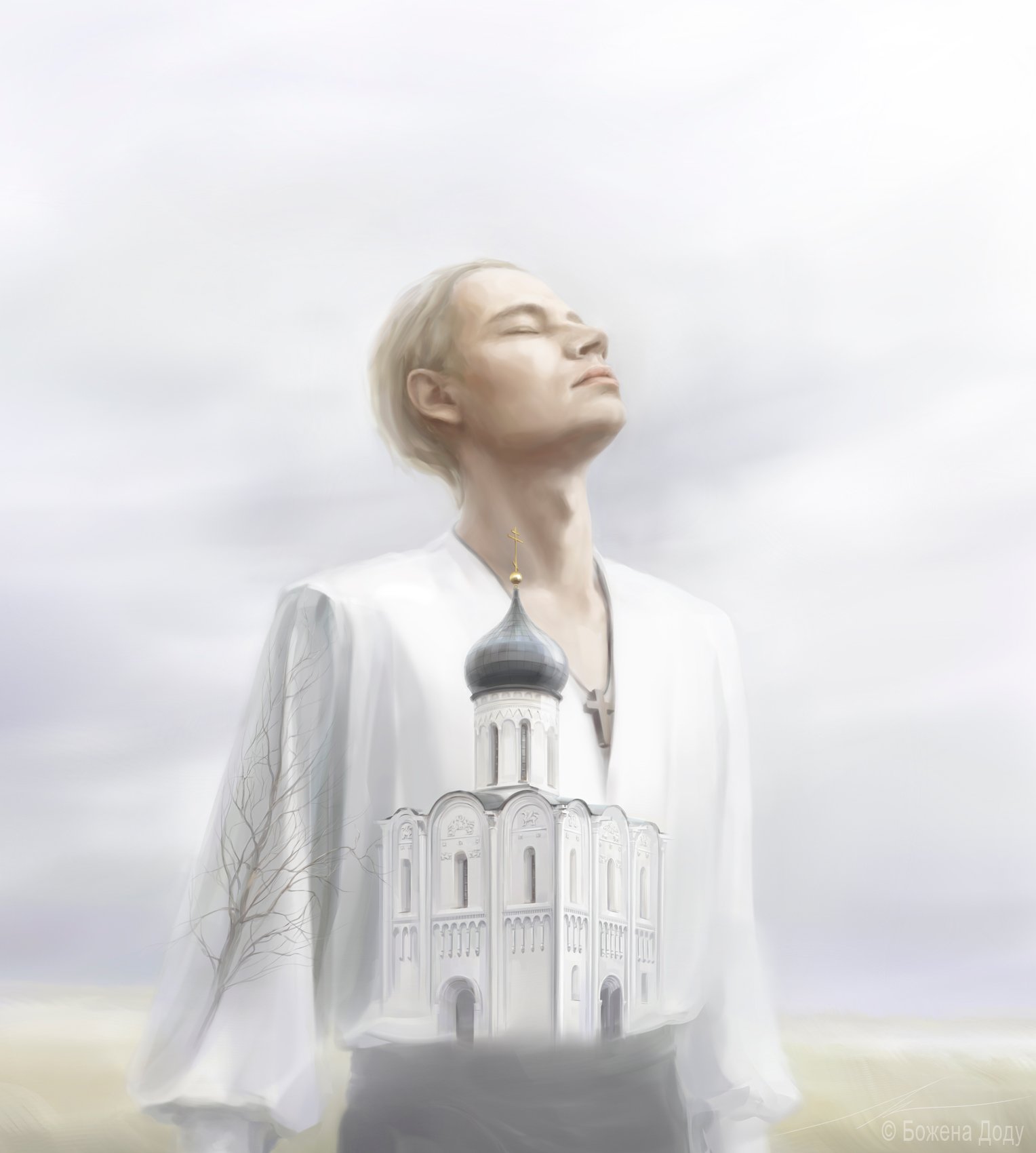 «ХРАМ». Художник Божена Доду. Процесс рисования портрета SHAMANa (Ярослав Дронов)