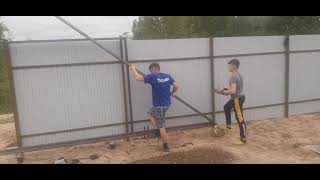 Откатные ворота на винтовых сваях | БЫСТРО и ПРОСТО | В 3 раза дешевле