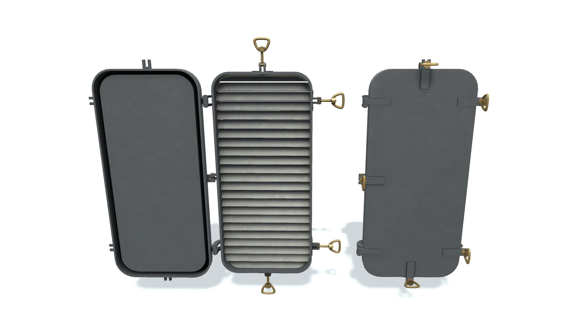 3D model. Air door A. Вентиляционный люк.