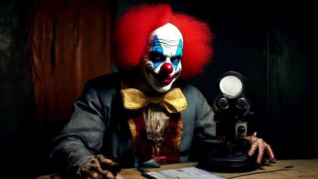 Мошенник-клоун очень медленно фиксирует информацию