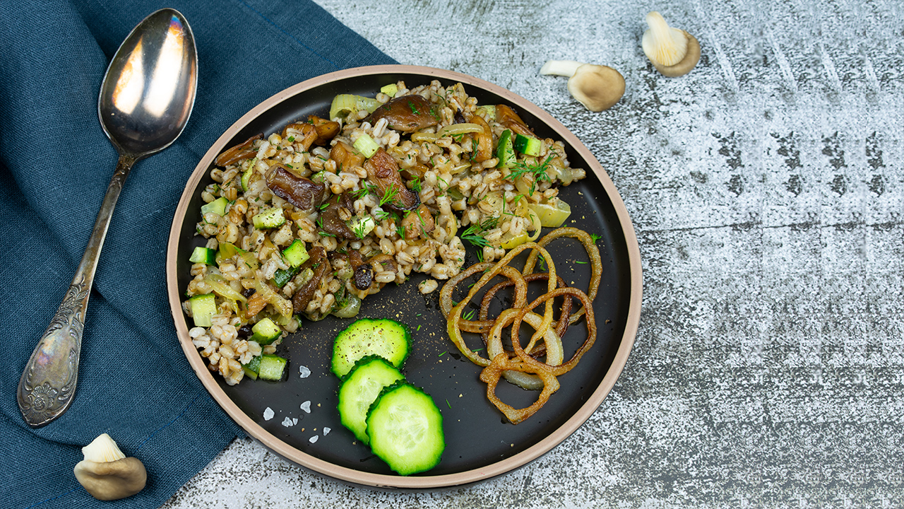 Перловка с грибами. Самая вкусная перловая каша. Постный рецепт