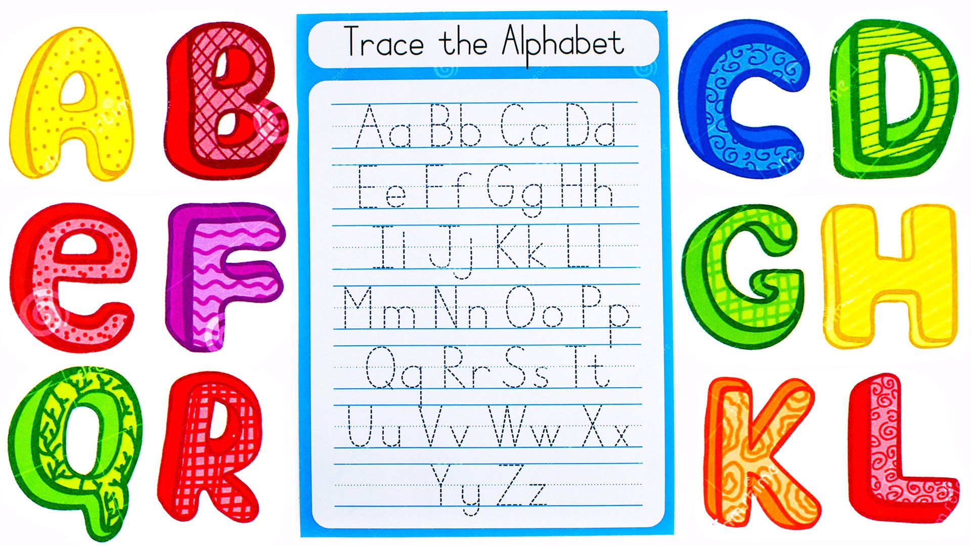 Обводим Английские Буквы. Учим Названия Цветов на Английском Языке.