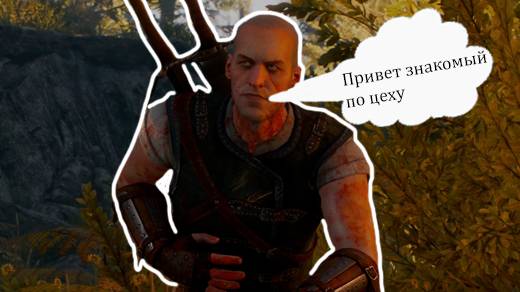 Ведьмак 3 Дикая Охота, встреча с раненым ведьмаком Гаэтан