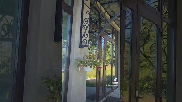 Навес с элементами холодной ковки I Навес из металлочерепицы