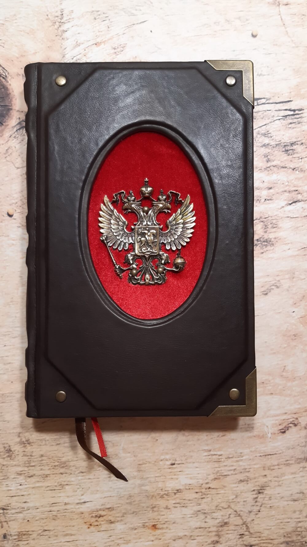 Кожаный ежедневник ручной работы "Орел-2"